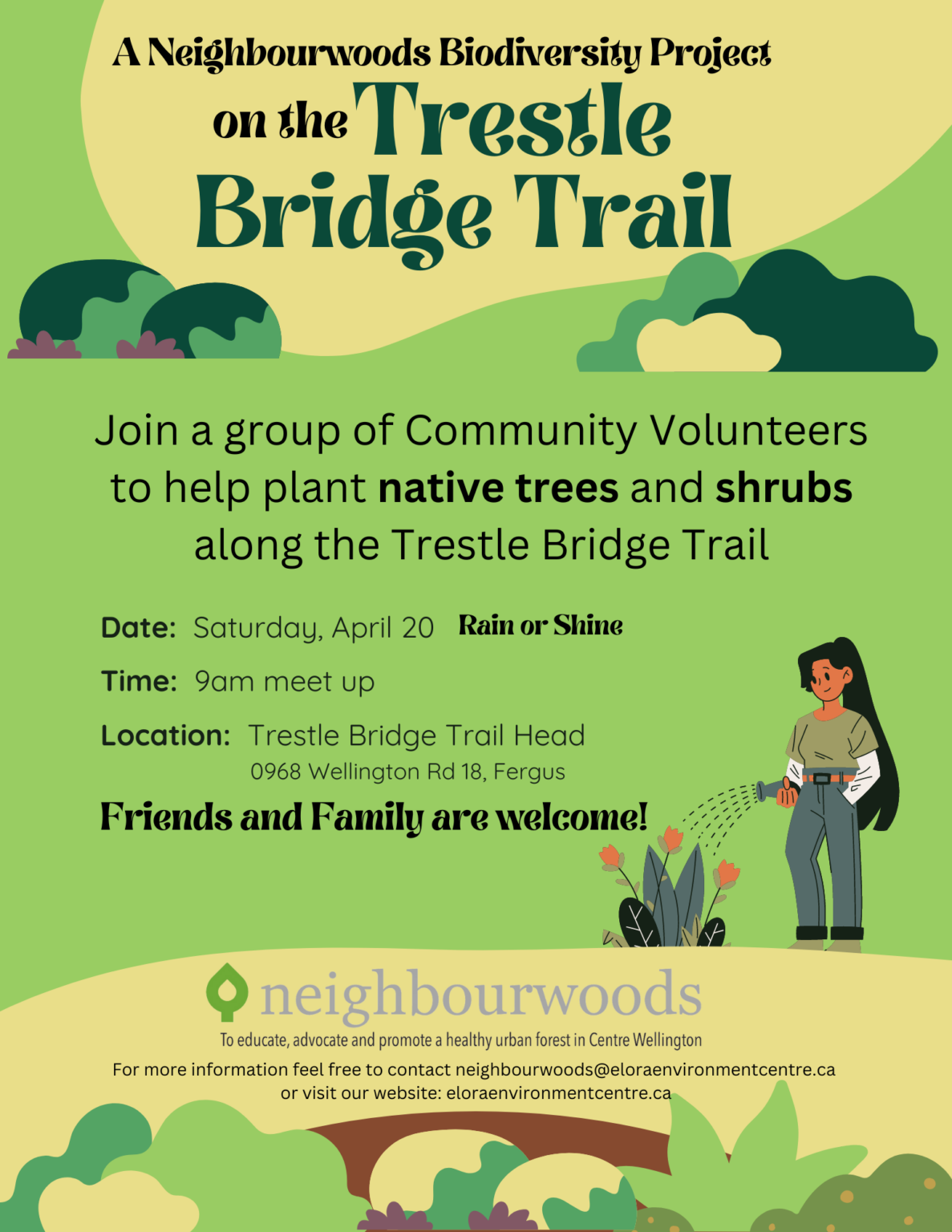 Trestle Bridge Trail Planting on April 20th – Elora Environment Centre